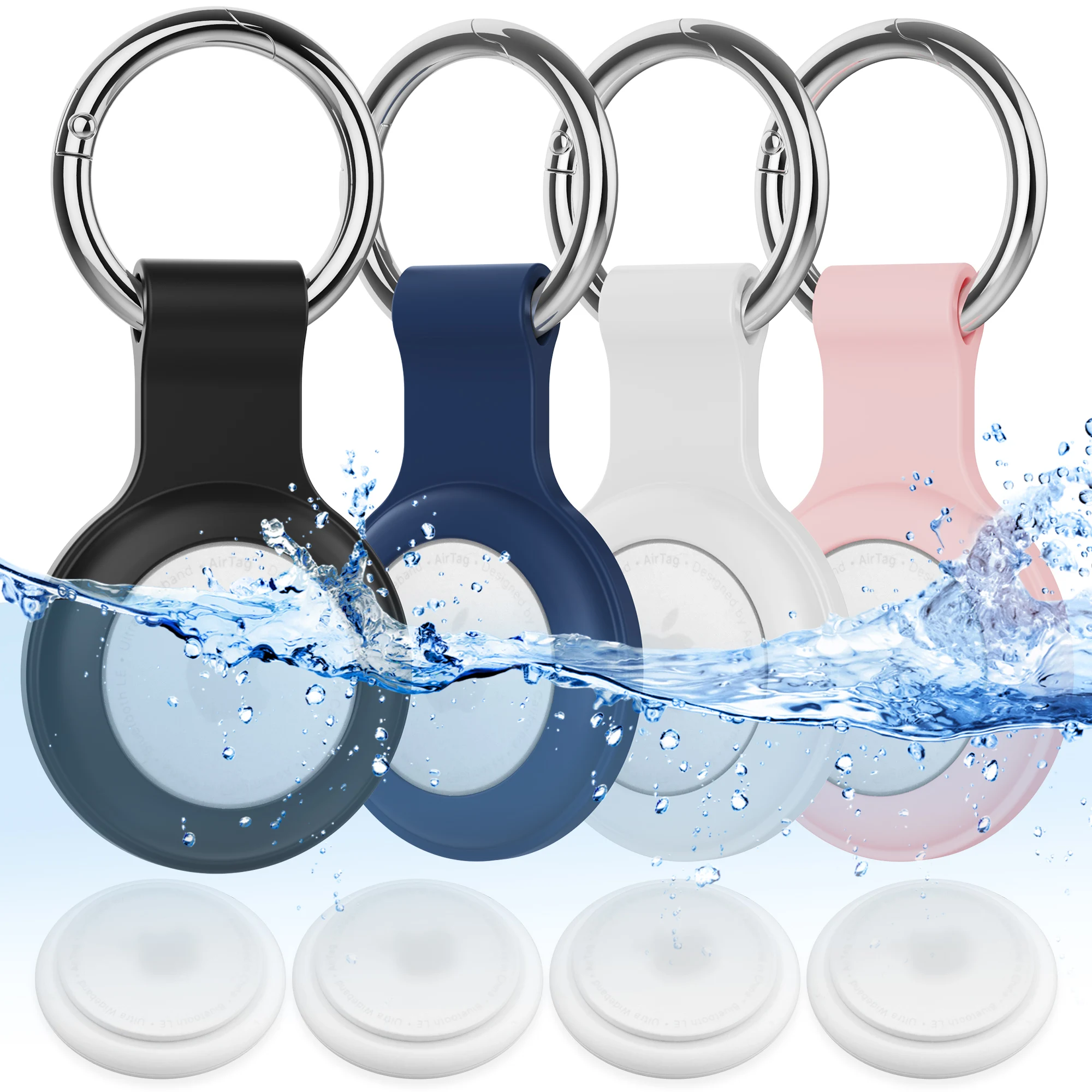 4-Pack-For-AirTag-Case-Silicone-Protector-Air-Tag-Holder-Bumper-On-for ...