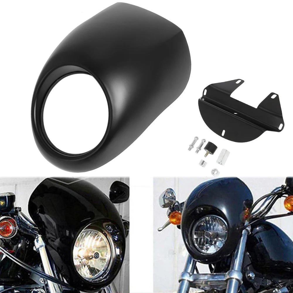 Motorcycle-Headlight-Lamp-Mask-Headlamp-Fairing-Front-Cowl-Fork-Mount ...