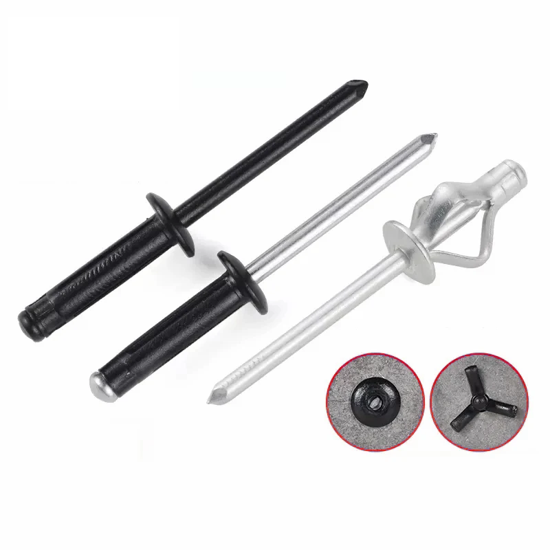 50pcs Black Folding Blind Rivet Aluminium Alloy Bulbex Rivet Fold Type ...