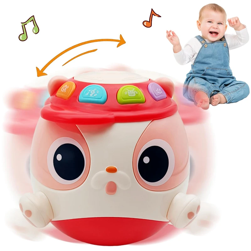 Baby Music Toys Tummy Drum Tumbler Toy Music & Light Early Development ...