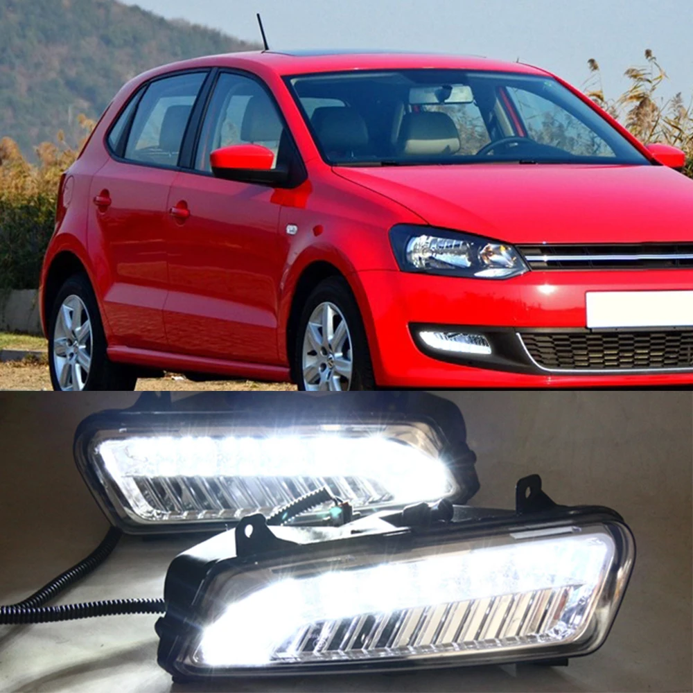 Car LED fog lamp DRL For VW Volkswagen Polo MK8 6R 2011 2012 2013 front ...