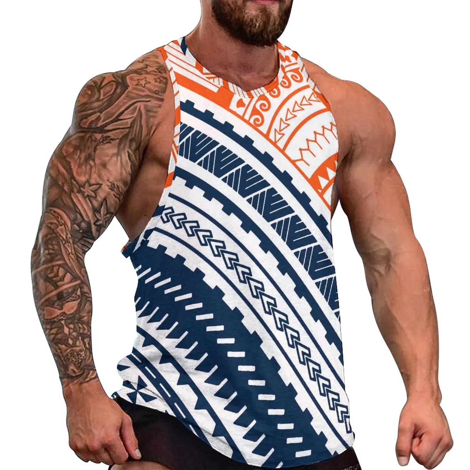 Polynesian Tribal Tank Tops Samoan Men Singlets Island Wear ...
