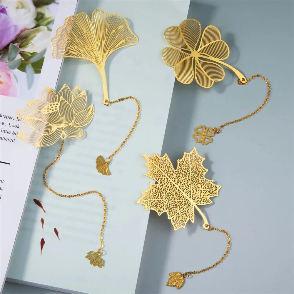 1pc-Gold-Hollow-Ginkgo-Biloba-Maple-Leaf-Lotus-Vein-Metal-Bookmarks ...