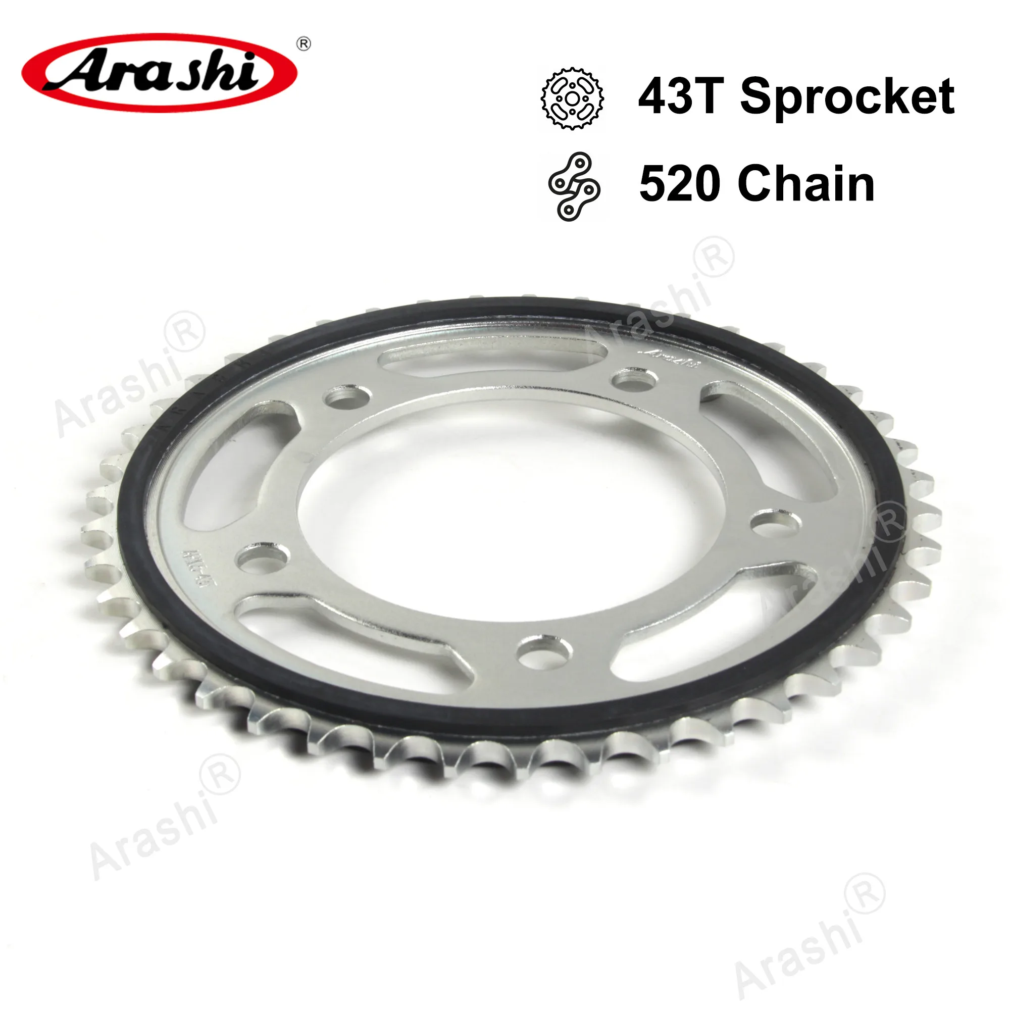 Motorcycle-520-Chain-Rear-43T-Rubber-Cushioned-Sprocket-Kit-For-HONDA ...