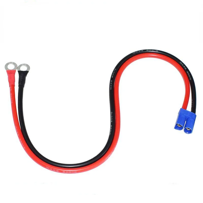 50CM EC5 Male To O Ring Terminal Cable Plug Connector 10AWG RC ESC Charger Car Battery Jump ...