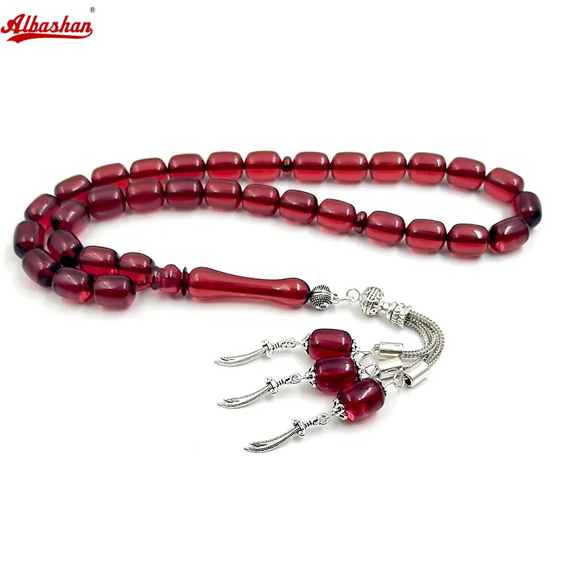 ALBASHAN-Red-Resin-Tasbih-Misbaha-prayer-beads-ramadan-gift-muslim ...