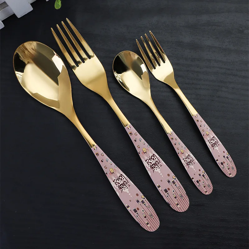 Table Fork Spoon Tableware Set Stainless Steel Novel Creative Light ...