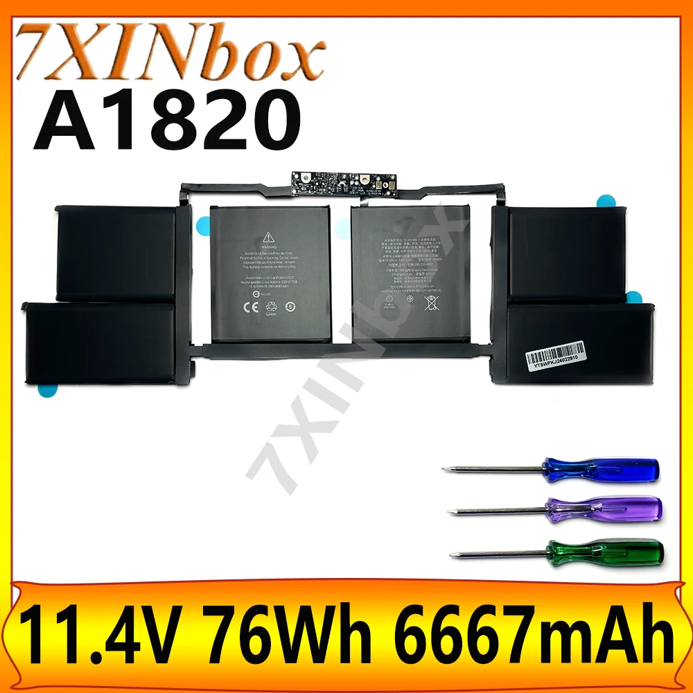 7XINbox A1820 11.4V 76Wh 6667mAh Laptop Battery For Macbook Pro 15 ...
