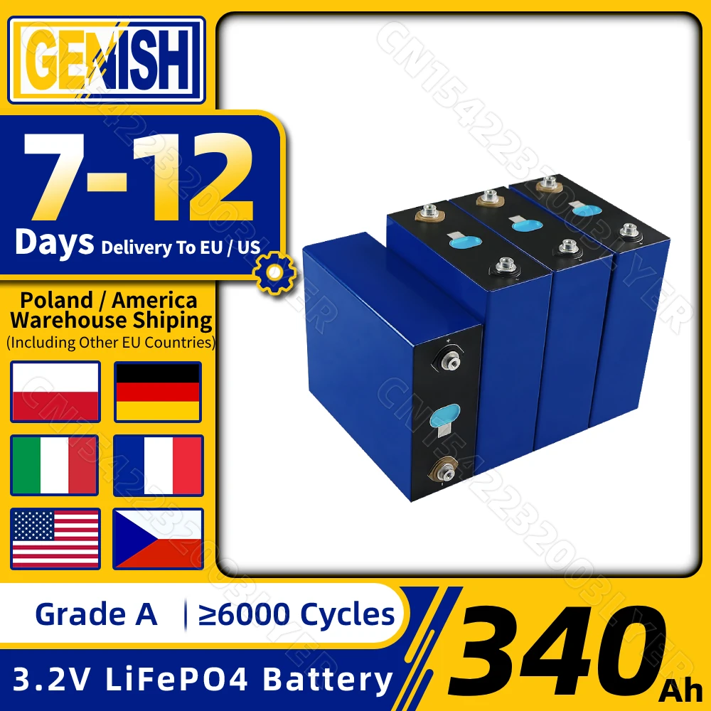 LiFePO4-Battery-340AH-3-2V-Rechargeable-lithium-iron-phosphate-Cell-DIY ...