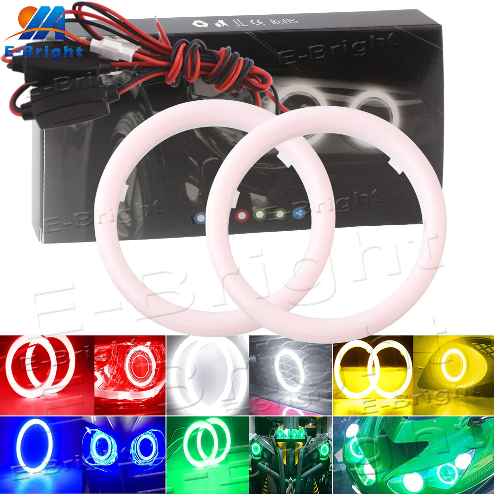 2PCS-Angel-Eyes-Halo-Ring-COB-Led-Car-Motorcycle-Scooter-Headlight ...