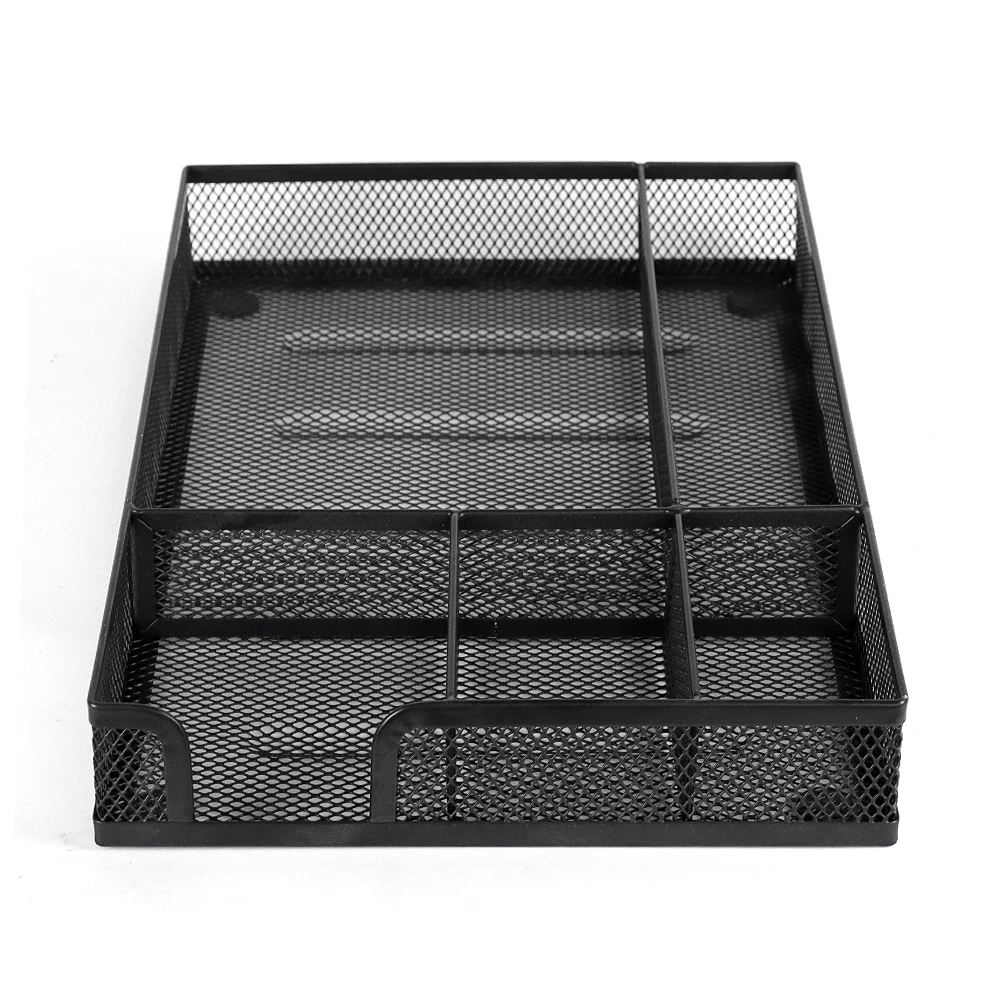 Metal-Iron-Art-Storage-Box-Document-Basket-Multi-Compartment-Stationery ...