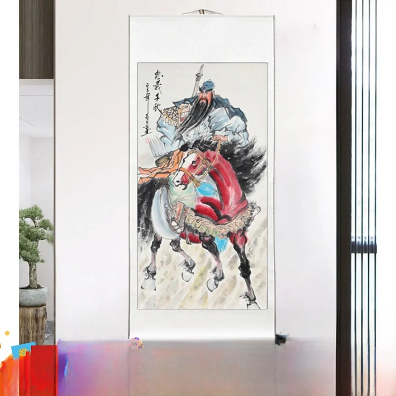 Hand-Painted Guan Yu Decorative Painting New Chinese Sle Bedroom Wall ...