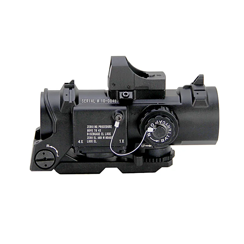 Tactical DR 1x-4x Magnifier Optic Rifle Scope Red Illuminated Mil-Dot ...