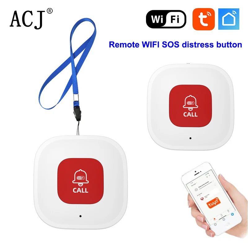 ACJ-WiFi-Emergency-Call-Button-Smart-TUYA-SOS-Caregiver-Pager-Phone ...