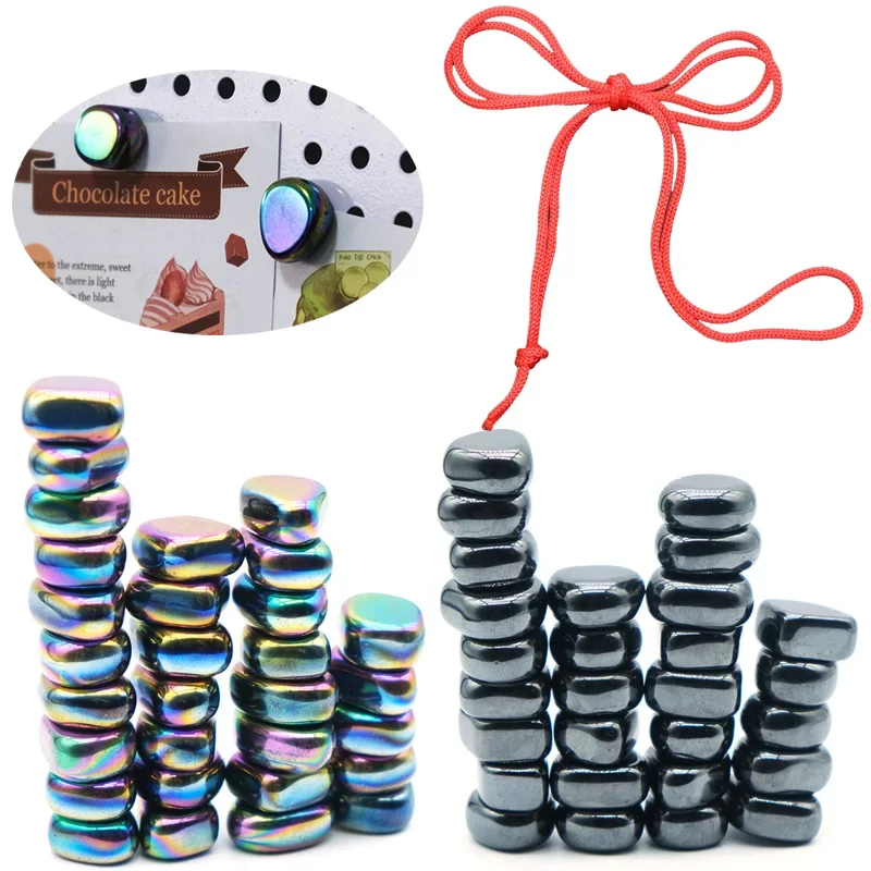 20pcs Fridge Magnetic Stone Set DIY Photo Wall Irregular Black ...