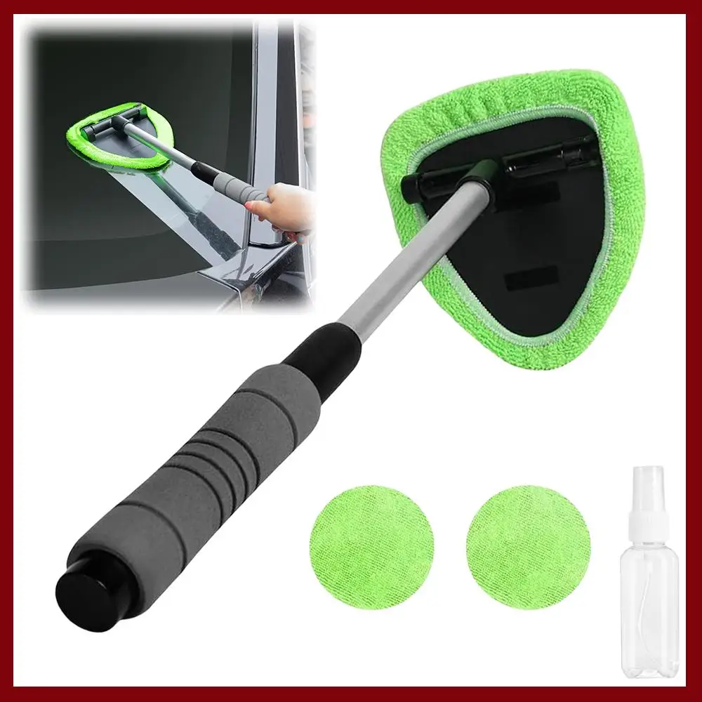 Car Glass Cleaner Windshield Cleaning Tool with 2 Microfiber Pads ...