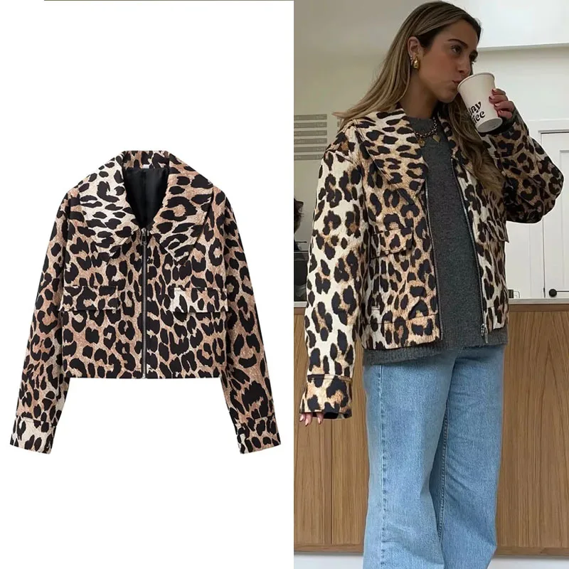 TRAF-2024-Leopard-Print-Cropped-Jacket-Women-Zipper-Long-Sleeve-New-In-Jackets-Streetwear-Spring ...