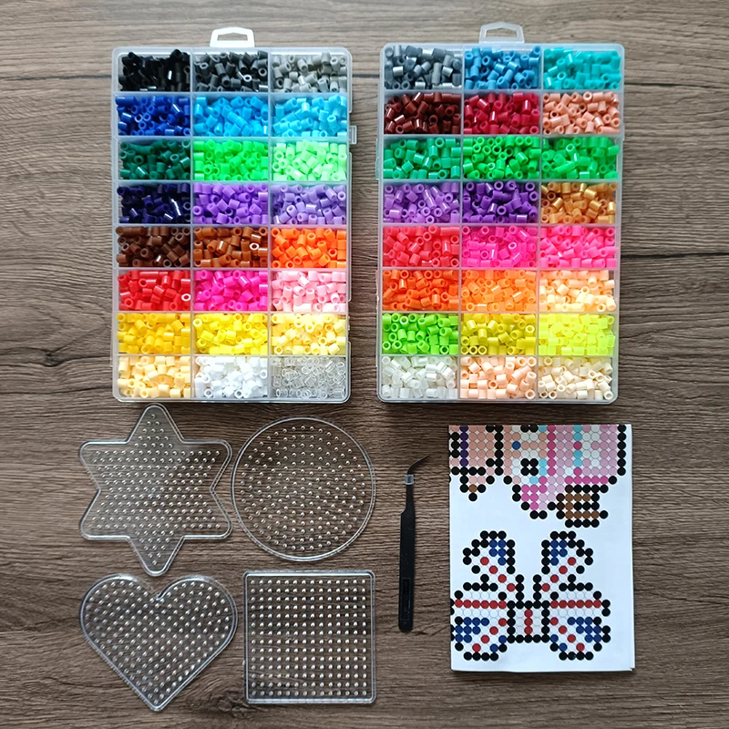 Fuse Beads Kit 24/48 colors 5MM 3D Pixel Puzzle Iron Beads Handmade ...