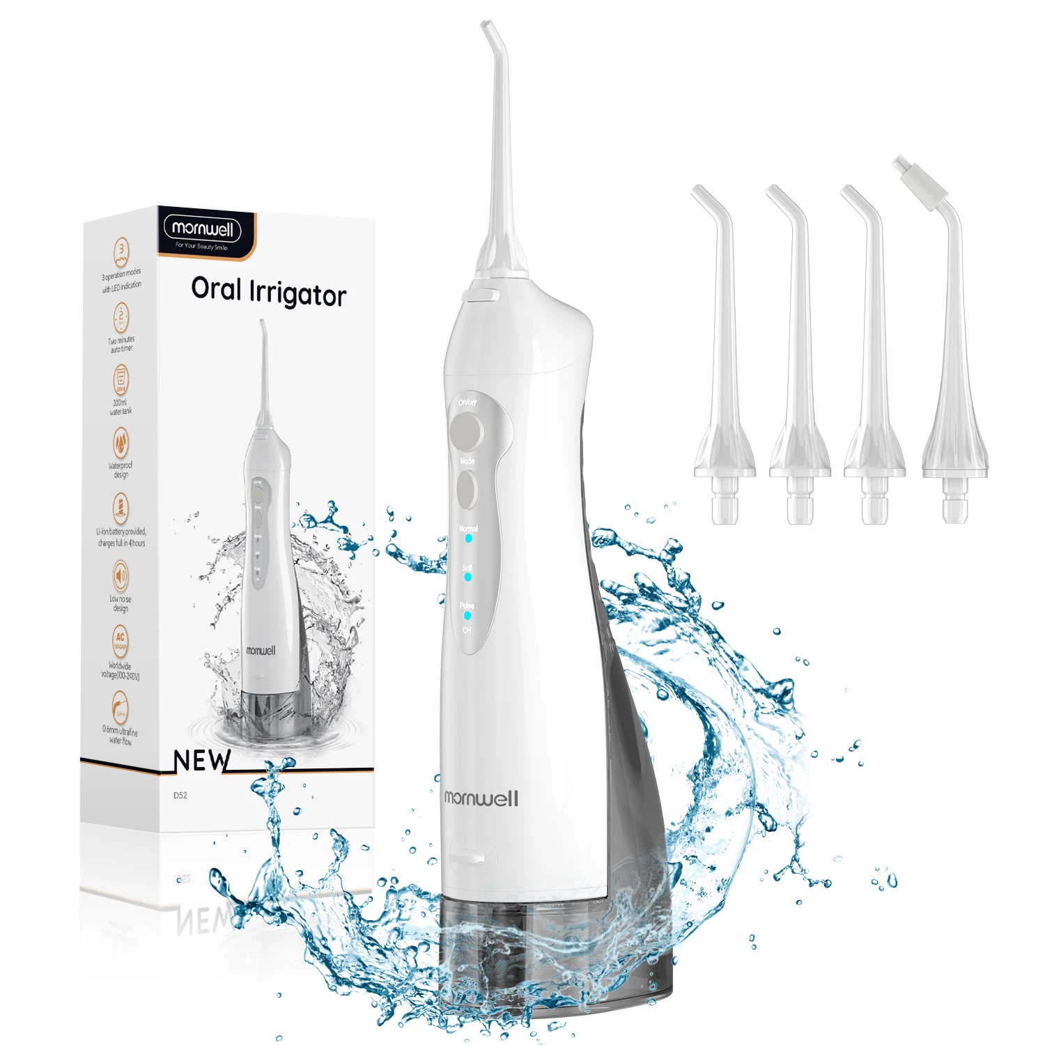 Oral-Irrigator-D52-Portable-Dental-Water-Flosser-USB-Rechargeable-Water ...