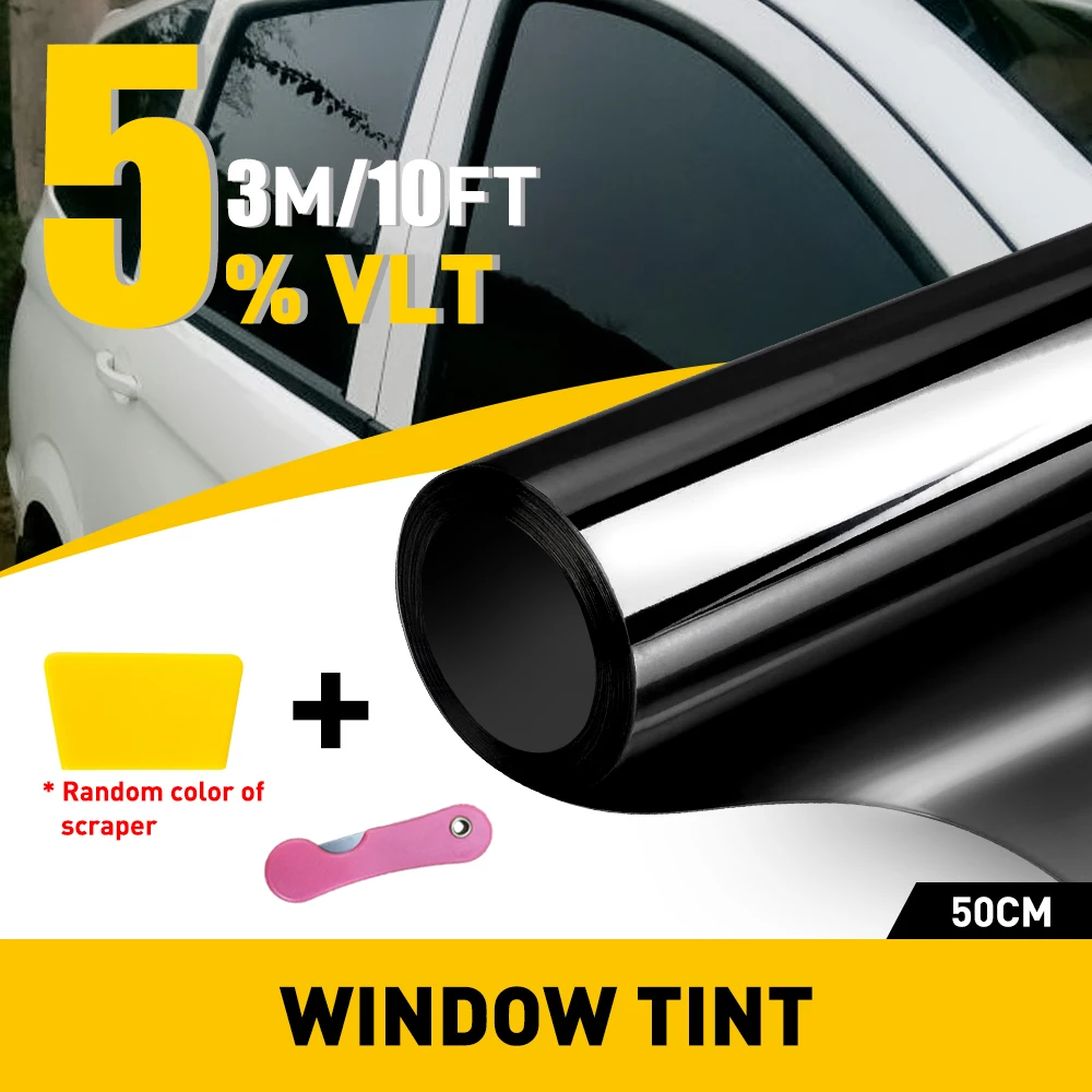 1 Roll 50cmx300cm Car Window Privacy Tint Film Auto Vinyl Anti Look ...