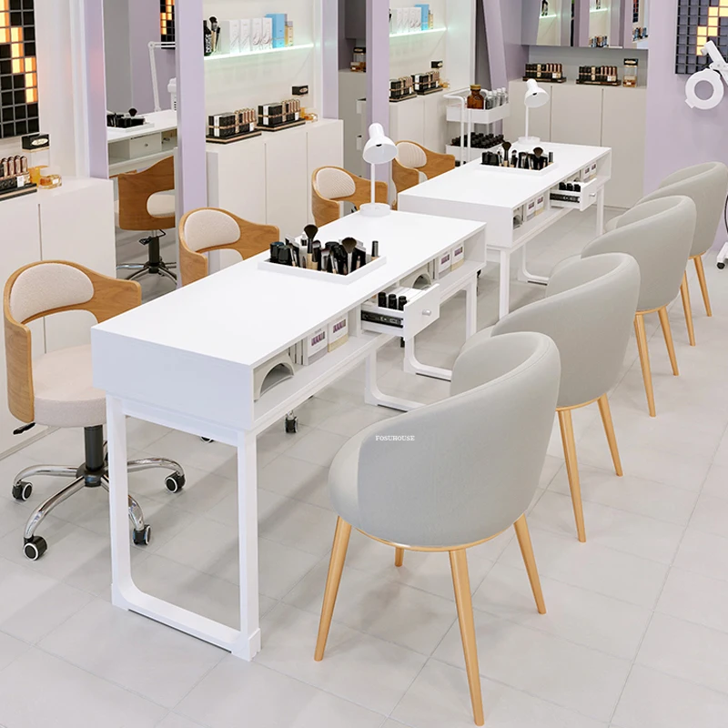 Simple-Solid-Wood-Nail-Table-Commercial-Beauty-Salon-Furniture ...