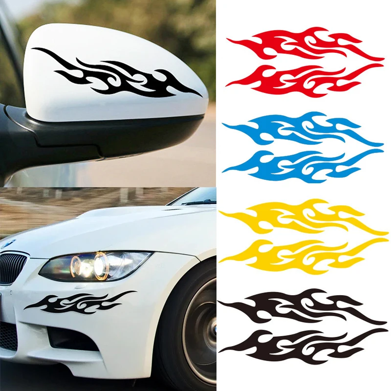 2-Pcs-Car-Decal-Stickers-Fire-Flame-Sticker-Car-Auto-Reflective-Cover ...