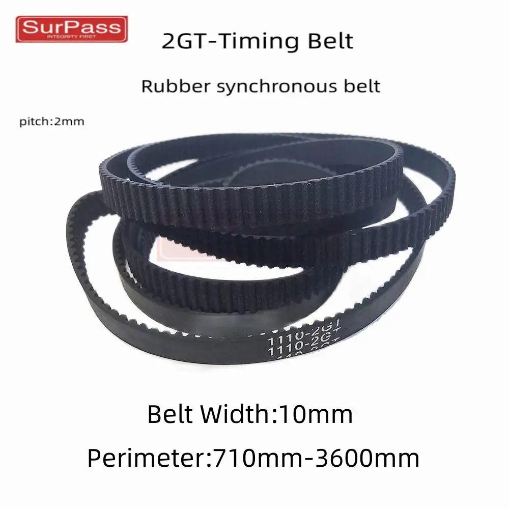 2GT GT2 Width:10mm High-Quality Rubber Closed-Loop Timing Belt, Belt ...