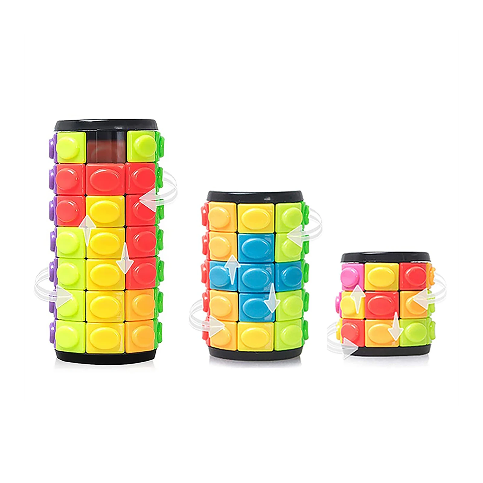 Rotate Slide Puzzle Cube Tangram Cylinder Fidget Toy Smart IQ Fit ...