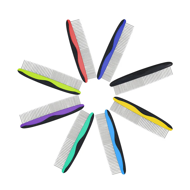 Pet Stainless Steel Needle Row Comb With Sparse And Dense Double Teeth ...