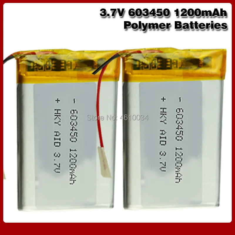 3.7v 1200mah 603450 Lithium Li-ion Polymer Battery For Gps Psp Dvd Mp4 ...