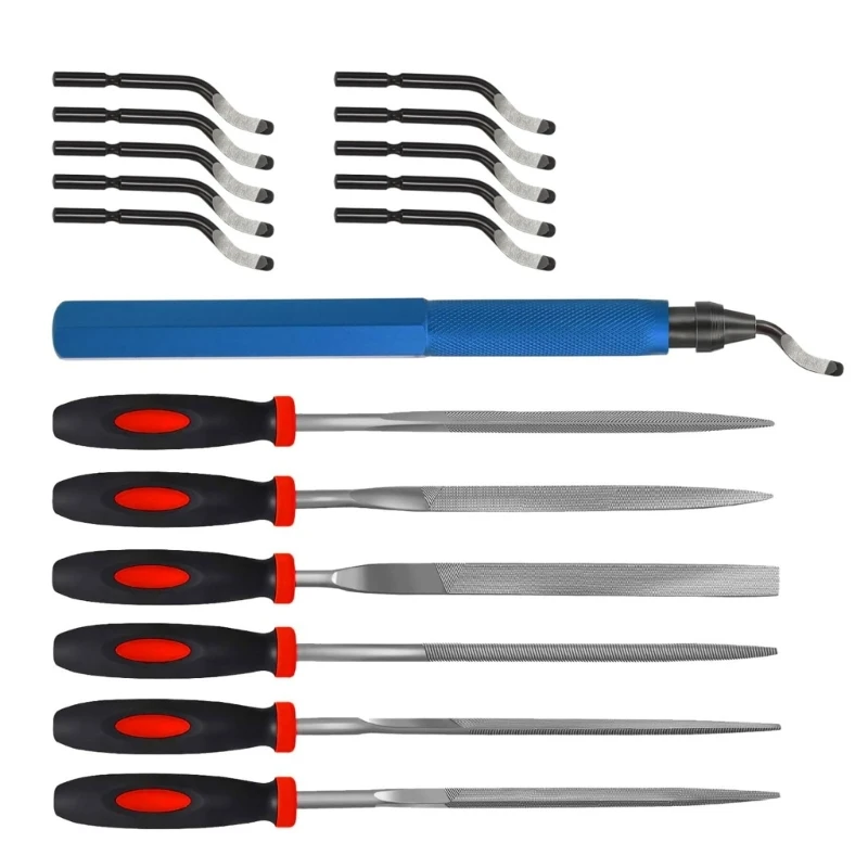 Hand-Metal-Deburring-Tool-Kit-Router-Bit-Rotary-Deburr-Cutter-Edges ...