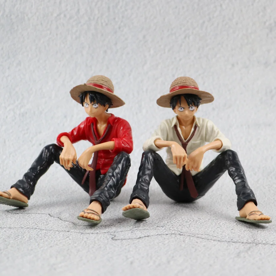 Anime-One-Piece-Cartoon-9CM-Luffy-Sit-Style-Figurine-PVC-Model-Action ...
