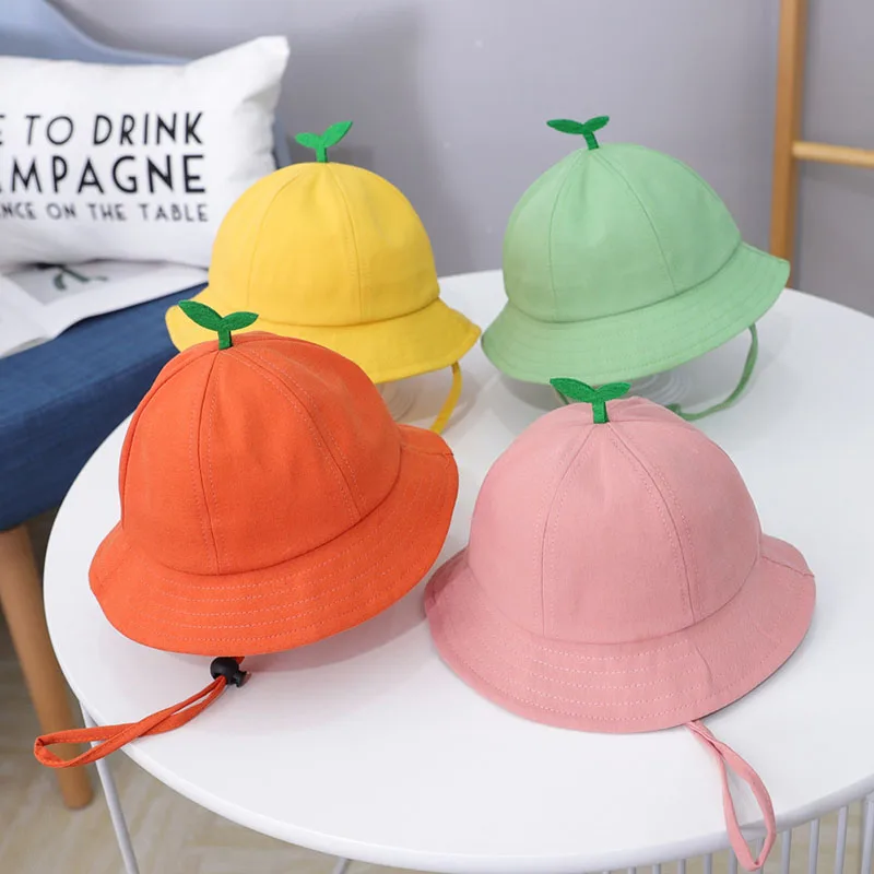Solid Color Kids Bucket Hat Cute Little Grass Fisherman Hats Spring ...
