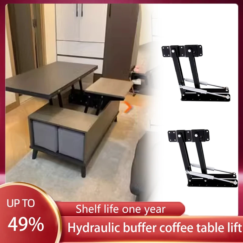 Hydraulic Buffer Coffee Table Lift Dining Table Dual-purpose Lifting ...