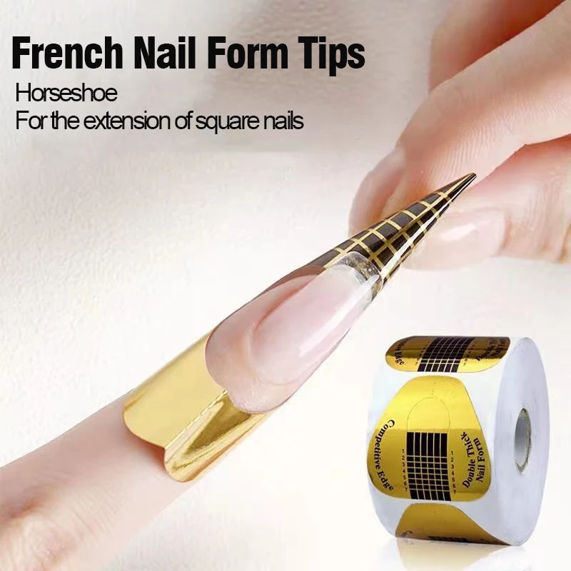 100/10Pcs/Lot Professional French Nail Form Tips Nail Extension Guide ...