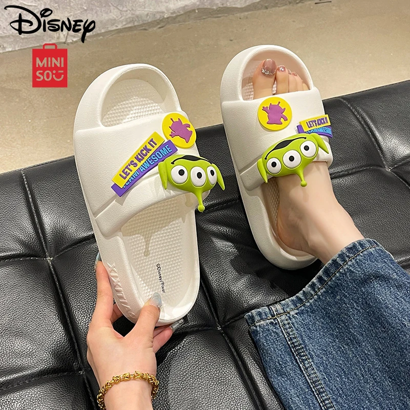 MINISO-Disney-Alien-Slippers-Kawaii-Printing-Summer-Outdoor-Sandals ...