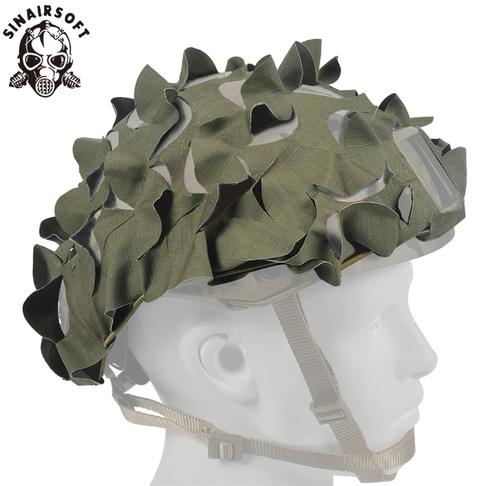 Tactical-3D-Camo-Net-Airsoft-Helmet-Cover-Laser-Cut-Nylon-Drawstring ...