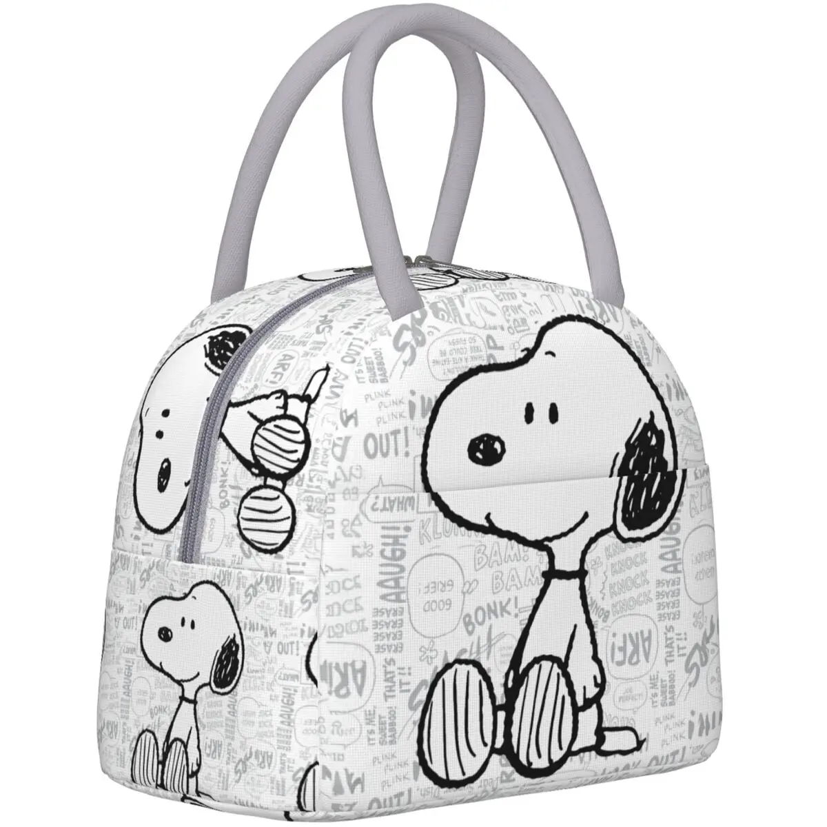 Large-Capacity-Insulated-Lunch-Boxes-PEANUTS-Snoopy-On-Black-White ...