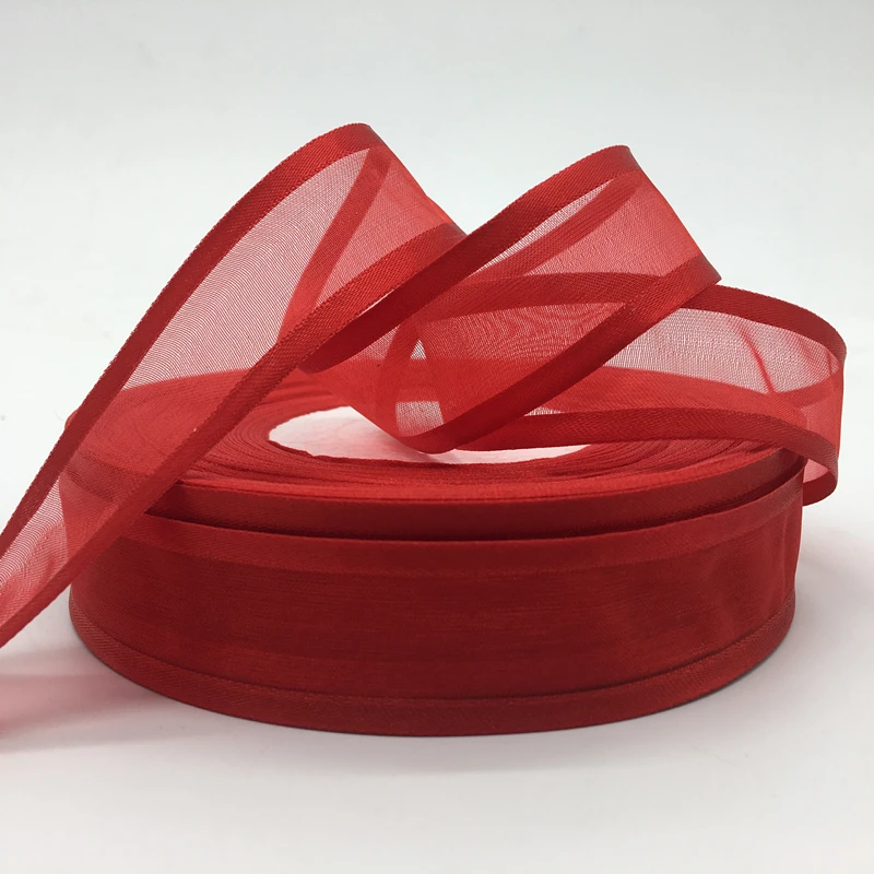 Wholesale 5Yards 1"(25mm) Red Broadside Organza Ribbon Bow Wedding ...