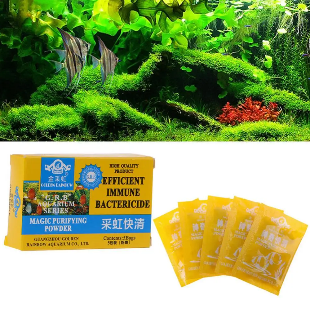 5Pcs-New-Aquarium-Water-Magic-Purifying-Powder-Fast-Cleaning-Fish-Tank ...
