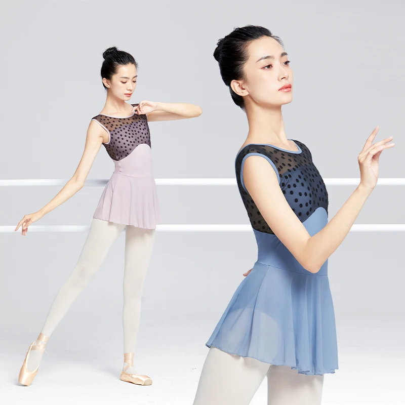 Ballet-Leotards-for-Women-Gymnastics-Leotards-Dress-Adult-Flocking ...