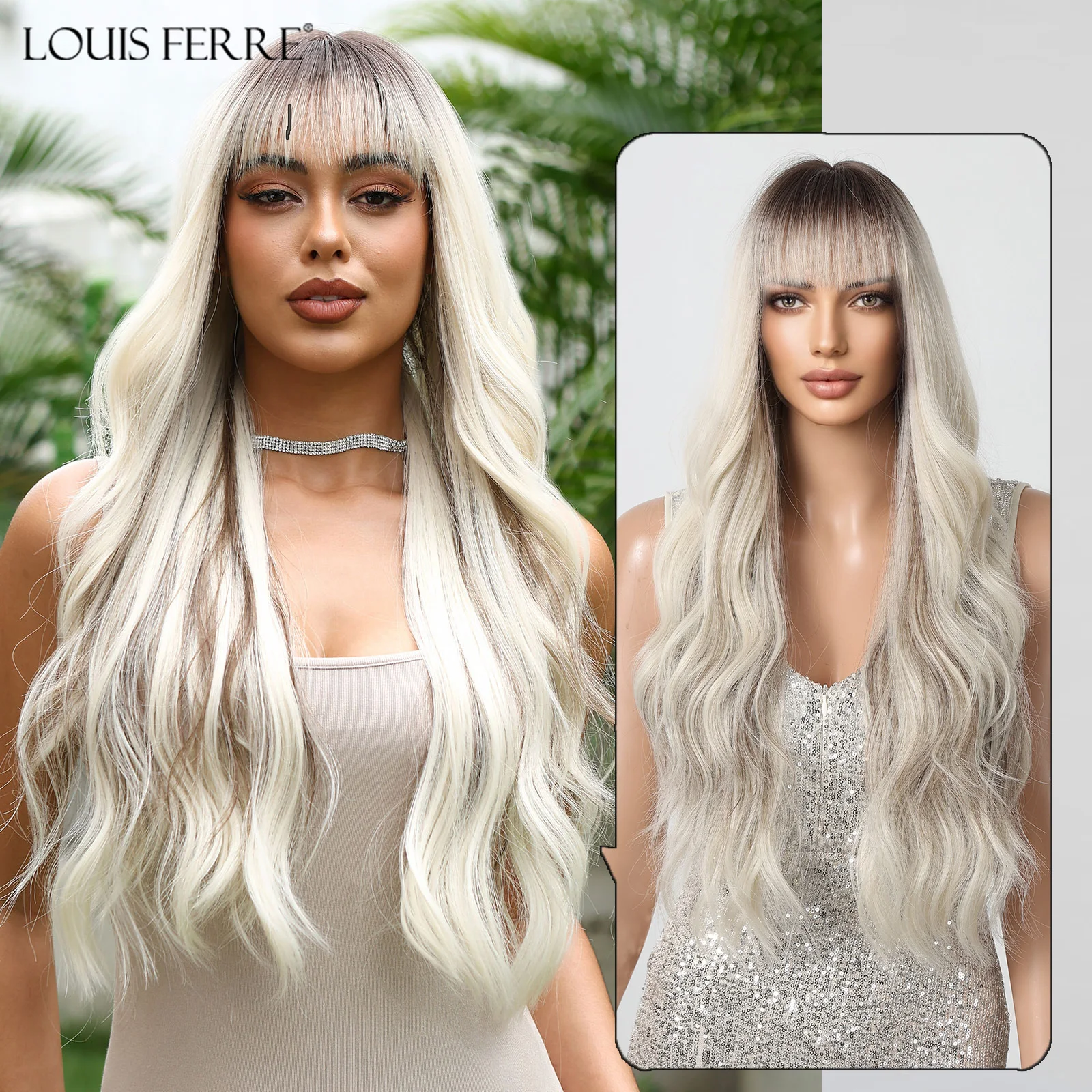 LOUIS-FERRE-Synthetic-Wigs-for-White-Women-Long-White-Platinum ...
