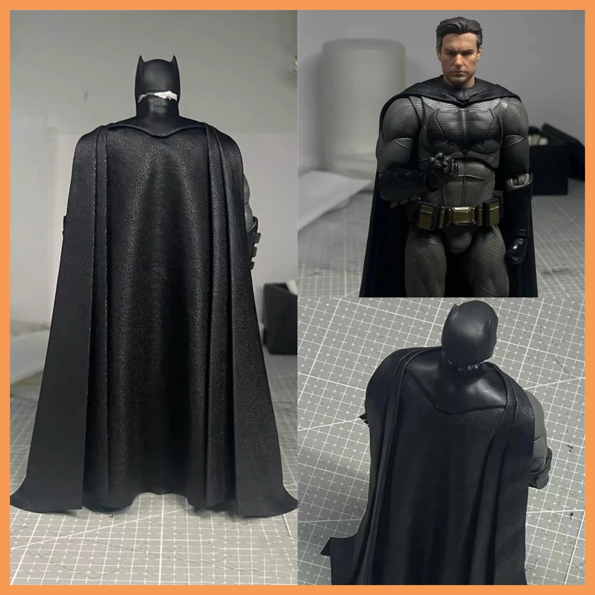 Handmade 1/9 Scale Classic Handsome Bat Hero Black Cloak Accessories ...