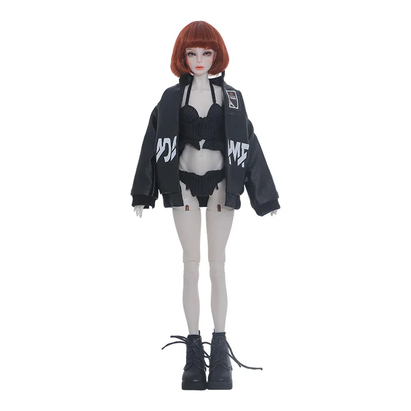 Lila Doll BJD 1/4 Striped Bikini Black Jacket Cool handsome Style Girl ...