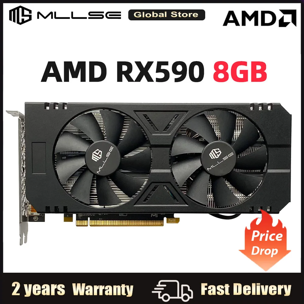 MLLSE-Graphics-card-AMD-RX-590-GME-8GB-GDDR5-GPU-Video-Card-256Bit-8Pin ...