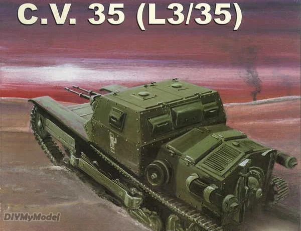 DIYMyModeI Italian cv.35 (l3 35) light tank DIY Handcraft Paper Model ...