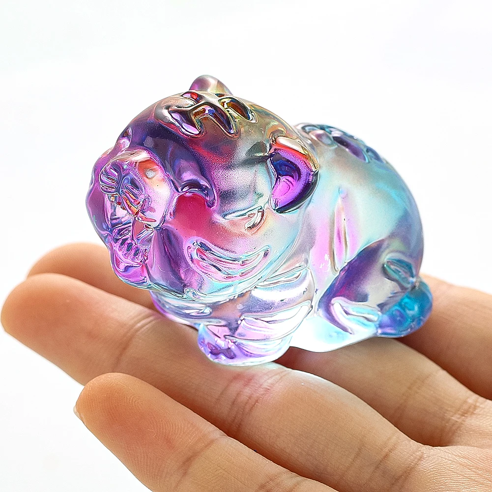 Lovely-Colored-Glass-Crystal-Tiger-Ornament-Desk-Decoration-Laser ...