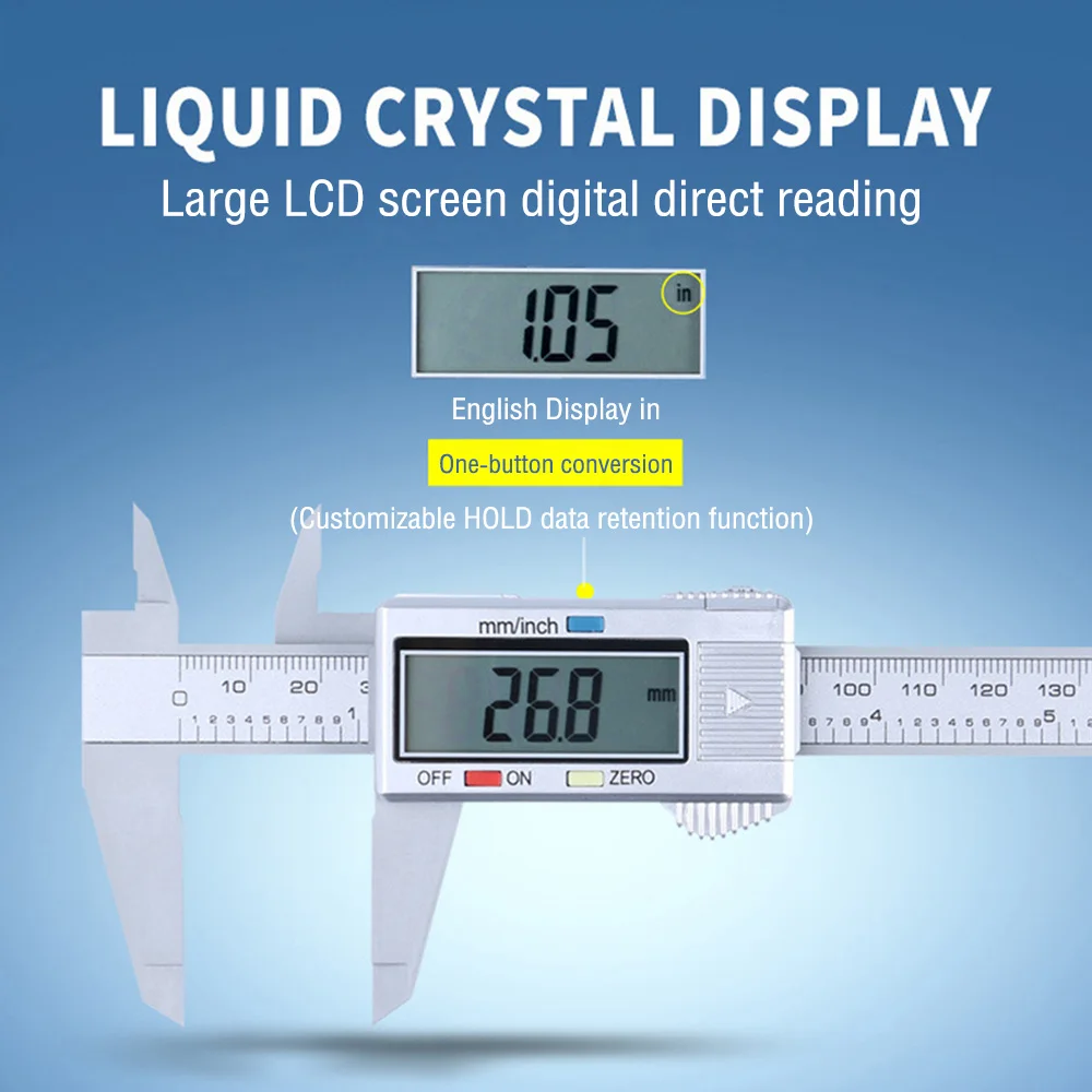 100mm 150mm Electronic Digital Caliper Vernier Caliper Gauge Micrometer ...