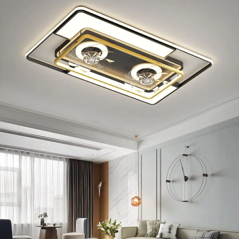 Modern-Led-Rectangular-Fan-Ceiling-Light-Intelligent-Silent-Living-Room ...
