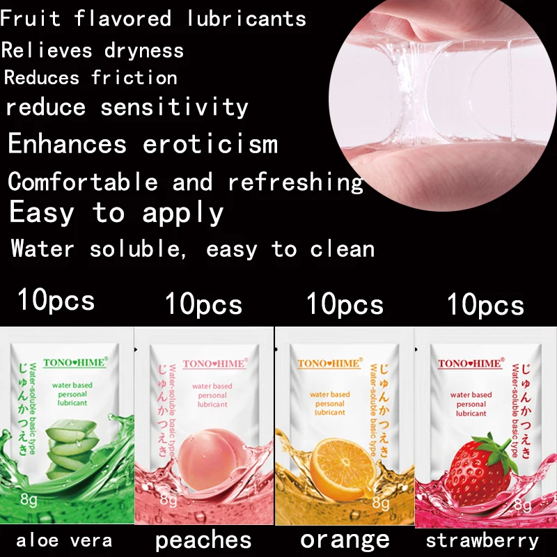 10pcs-Adult-Sexual-Body-Smooth-Fruity-Lubricant-Gel-Edible-Flavor-Sex ...